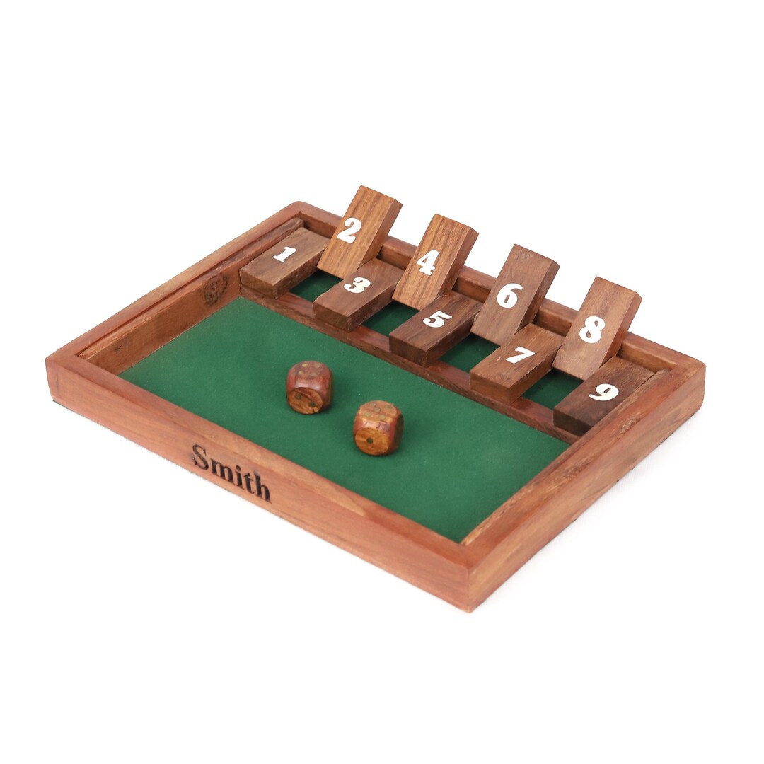 Shut the Box Board Game - Personalized Playing Zone, Handmade Dice Game ...