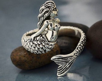 Silver Mermaid Ring | Etsy