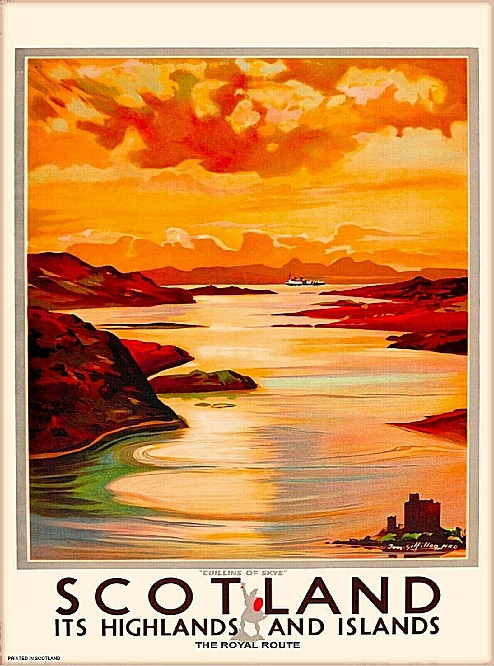 Rare Vintage Scotland Poster Unframed Poster Scottish Art | Etsy