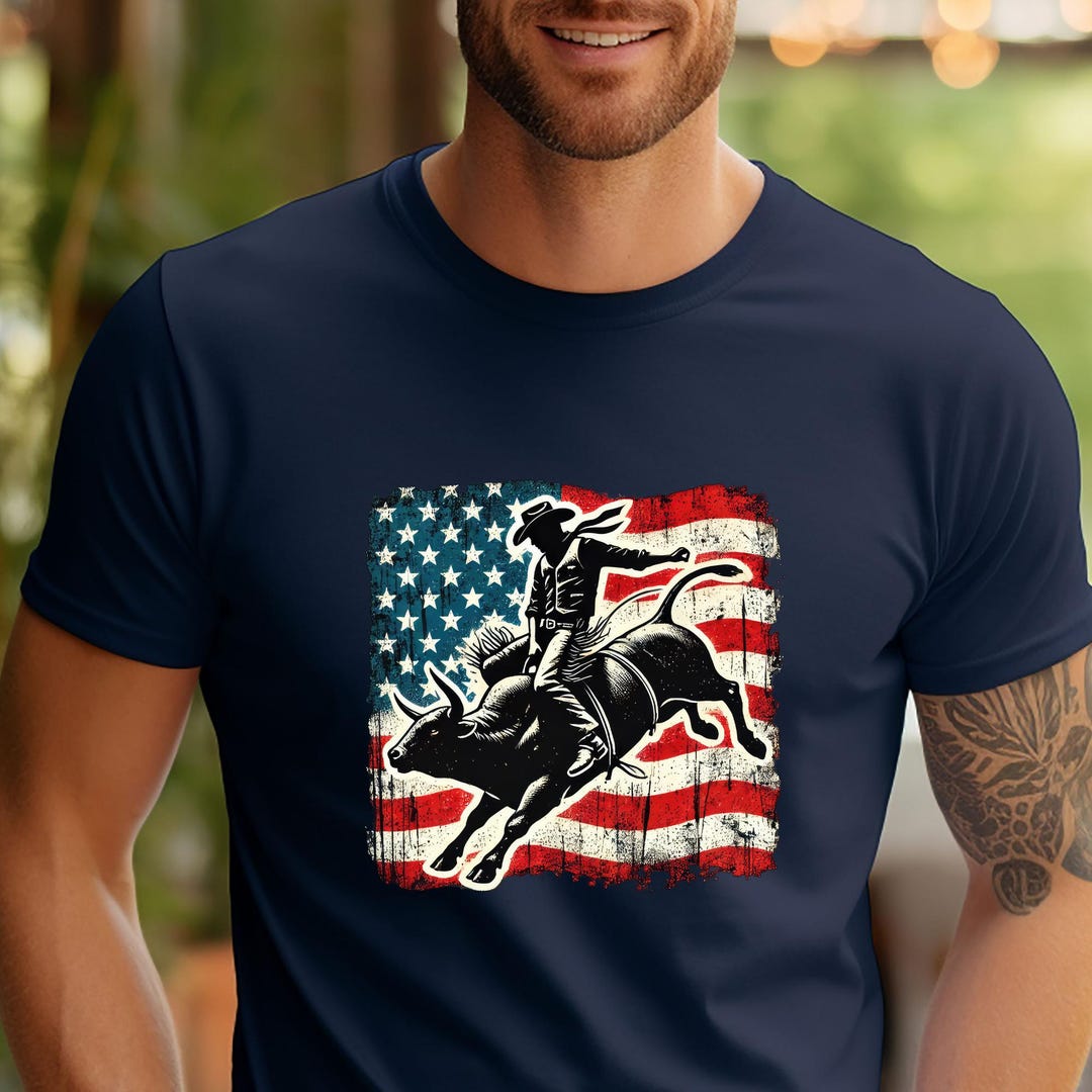 Rodeo Lover Bull Rider Shirt Cowboy Tee, Western Style Apparel, Perfect ...