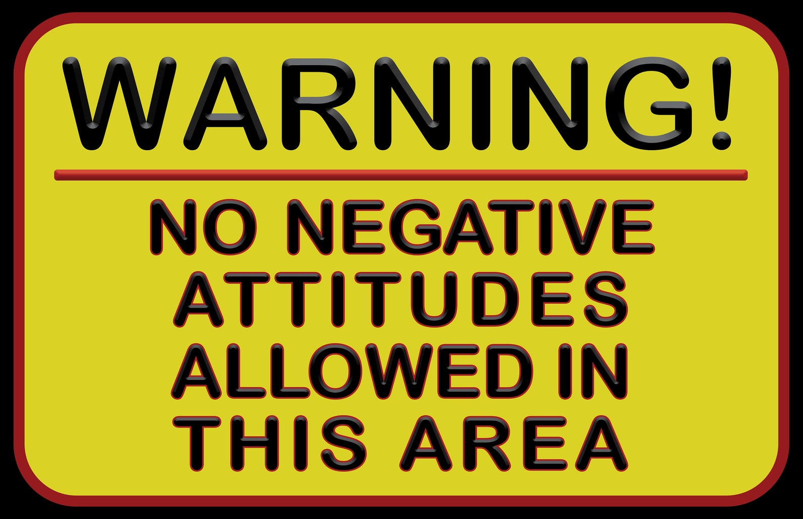 Warning! No Negative Attitudes Motivational Poster - Etsy
