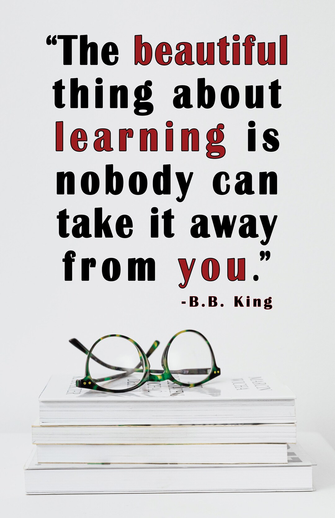 The Beautiful Thing About Learning Motivational Poster - Etsy