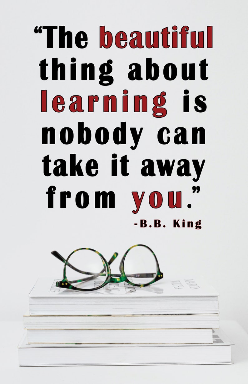 The Beautiful Thing About Learning Motivational Poster - Etsy