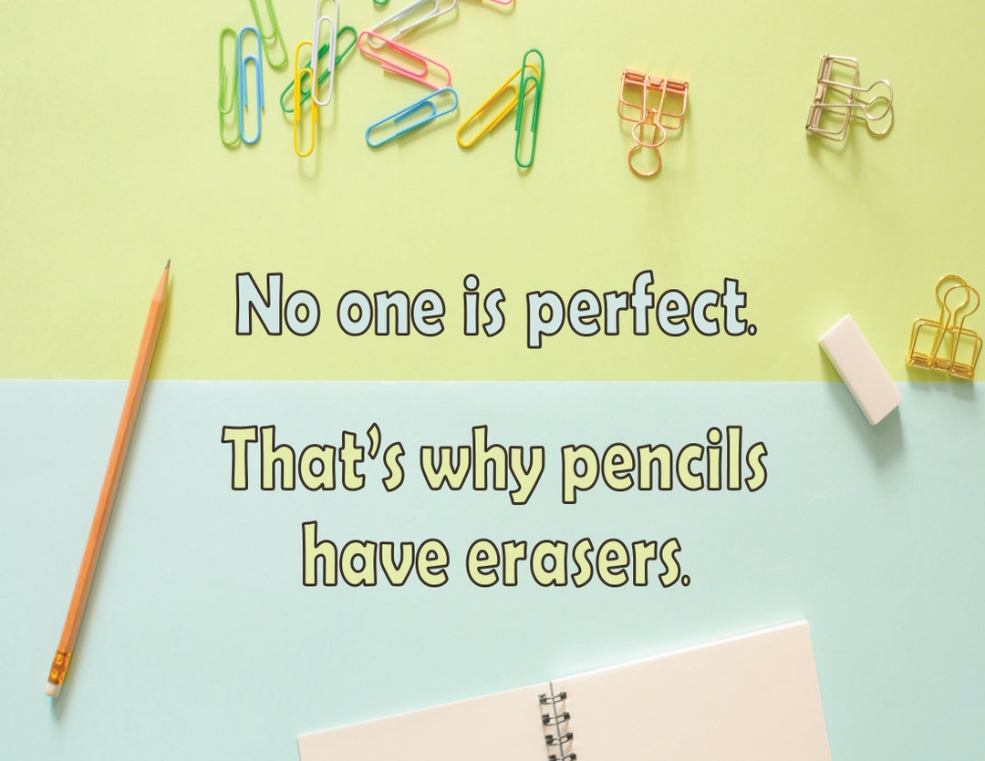 No One is Perfect Motivational Poster - Etsy