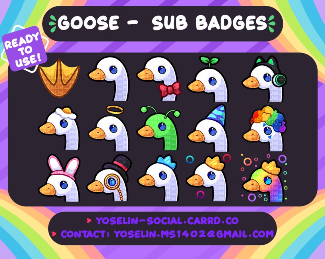 Goose Sub Badges for Twitch/youtube/kick/discord Bit Badges Twitch Sub ...