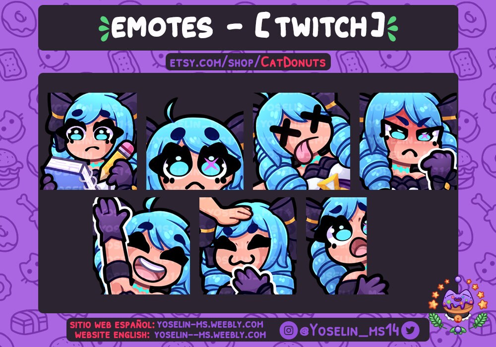 Digital League Of Legends Twitch x7 Gwen Emotes Twitch Art ...
