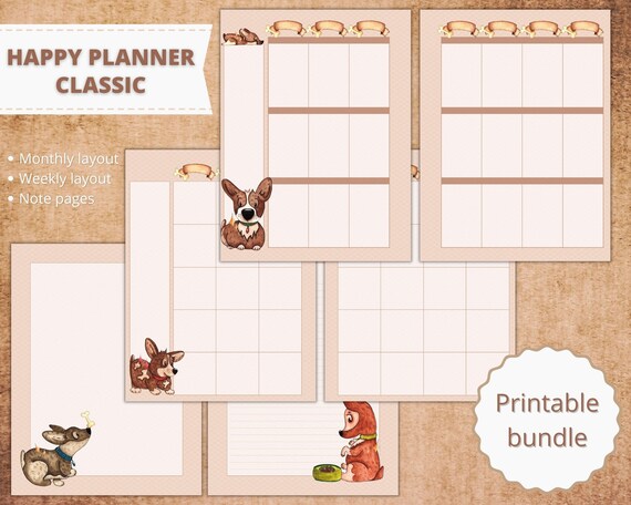 Happy Planner Classic Printable Bundle Monthly Layout | Etsy