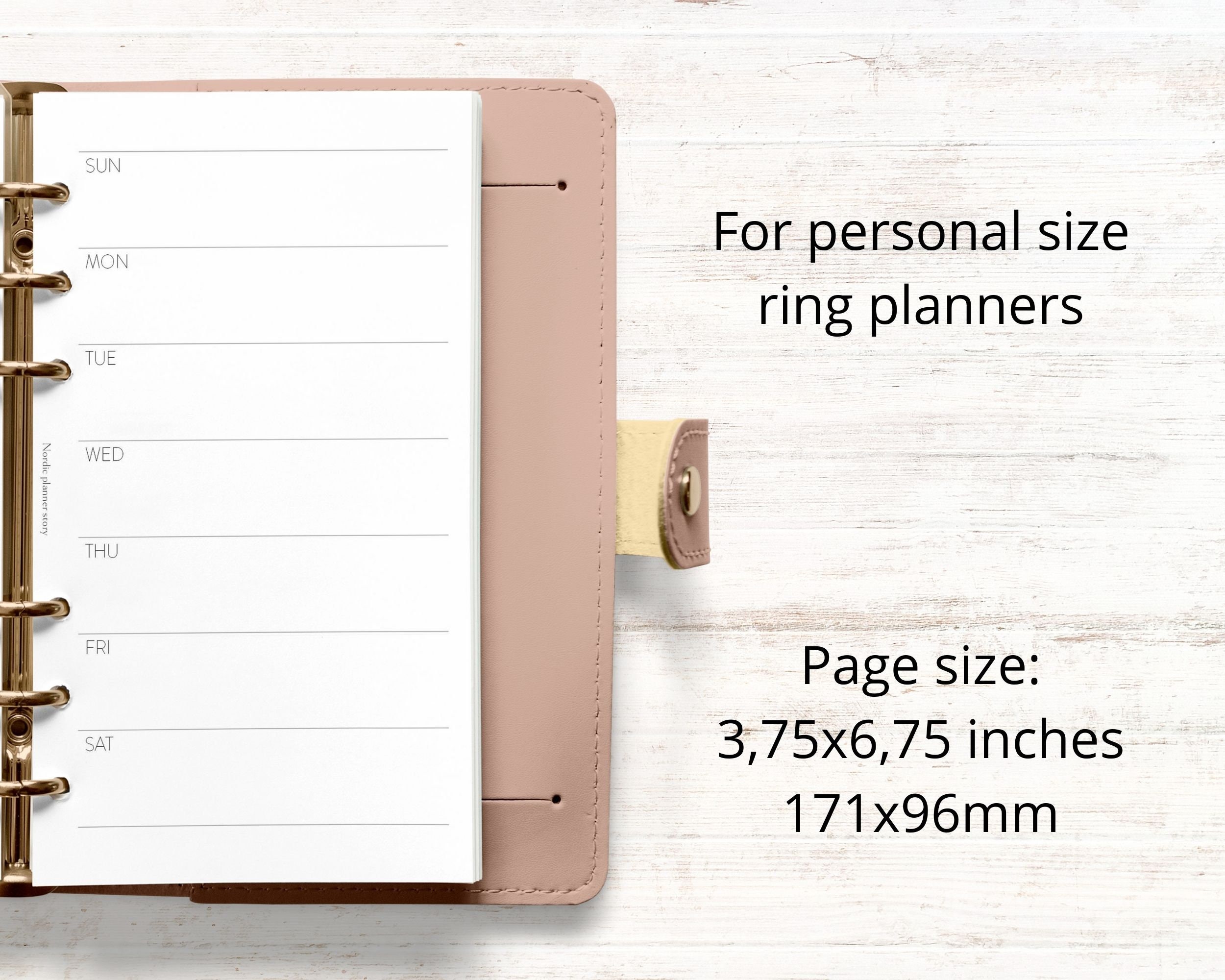 Personal Size Week on One Page Planner Printable - Minimalist and ...