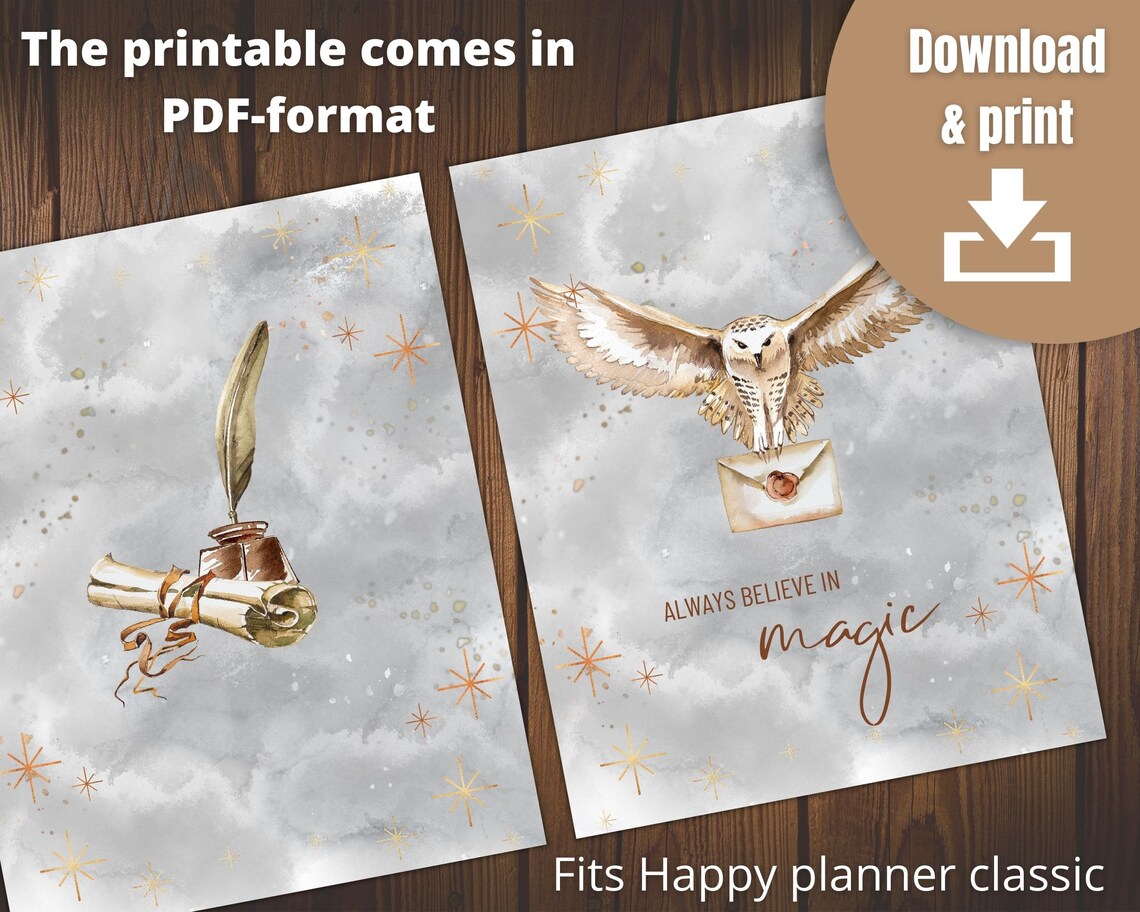 Happy Planner Cover / Dashboard /divider | Aesthetic Planner | Wizard ...