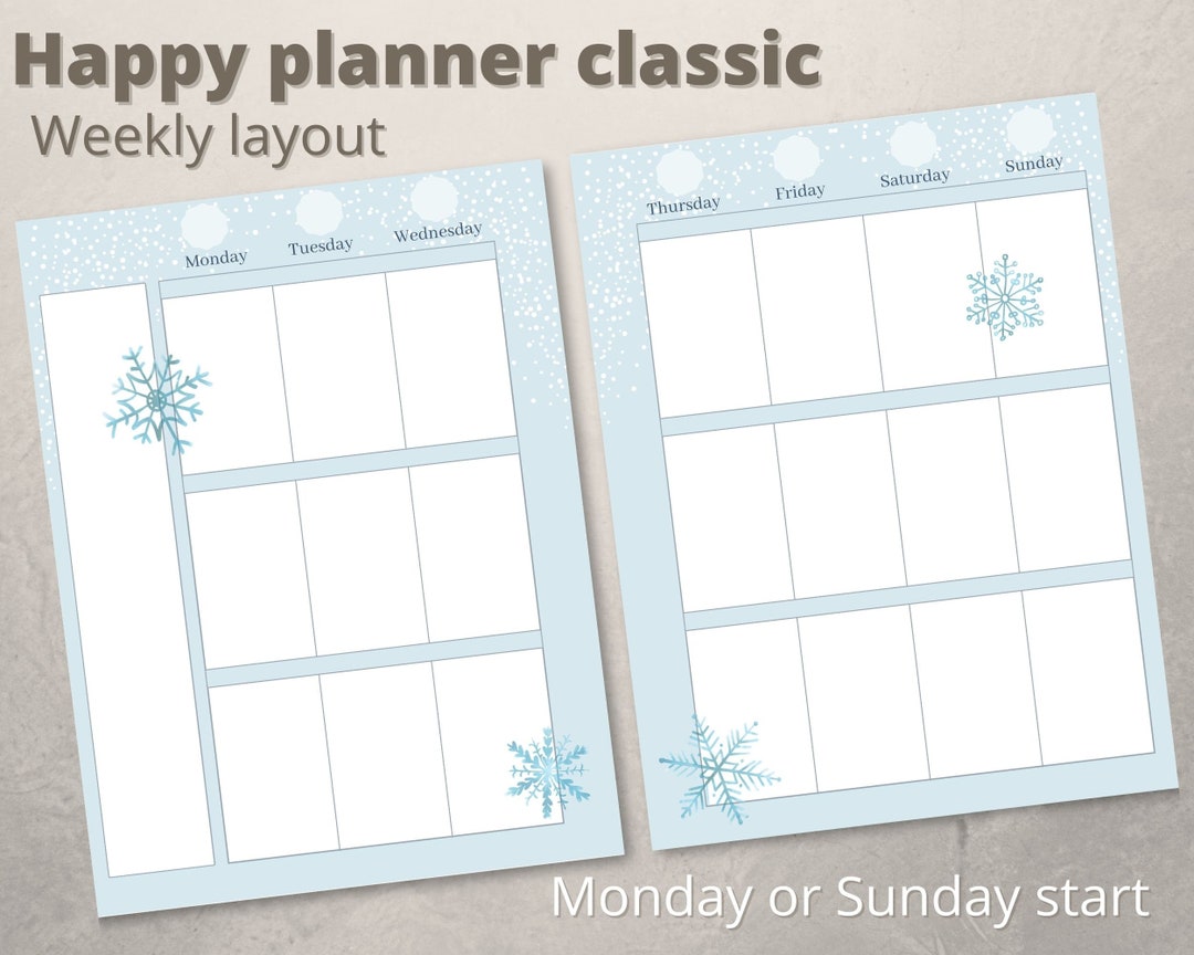 Happy Planner Classic Weekly Layout - Printable - Vertical - MAMBI ...