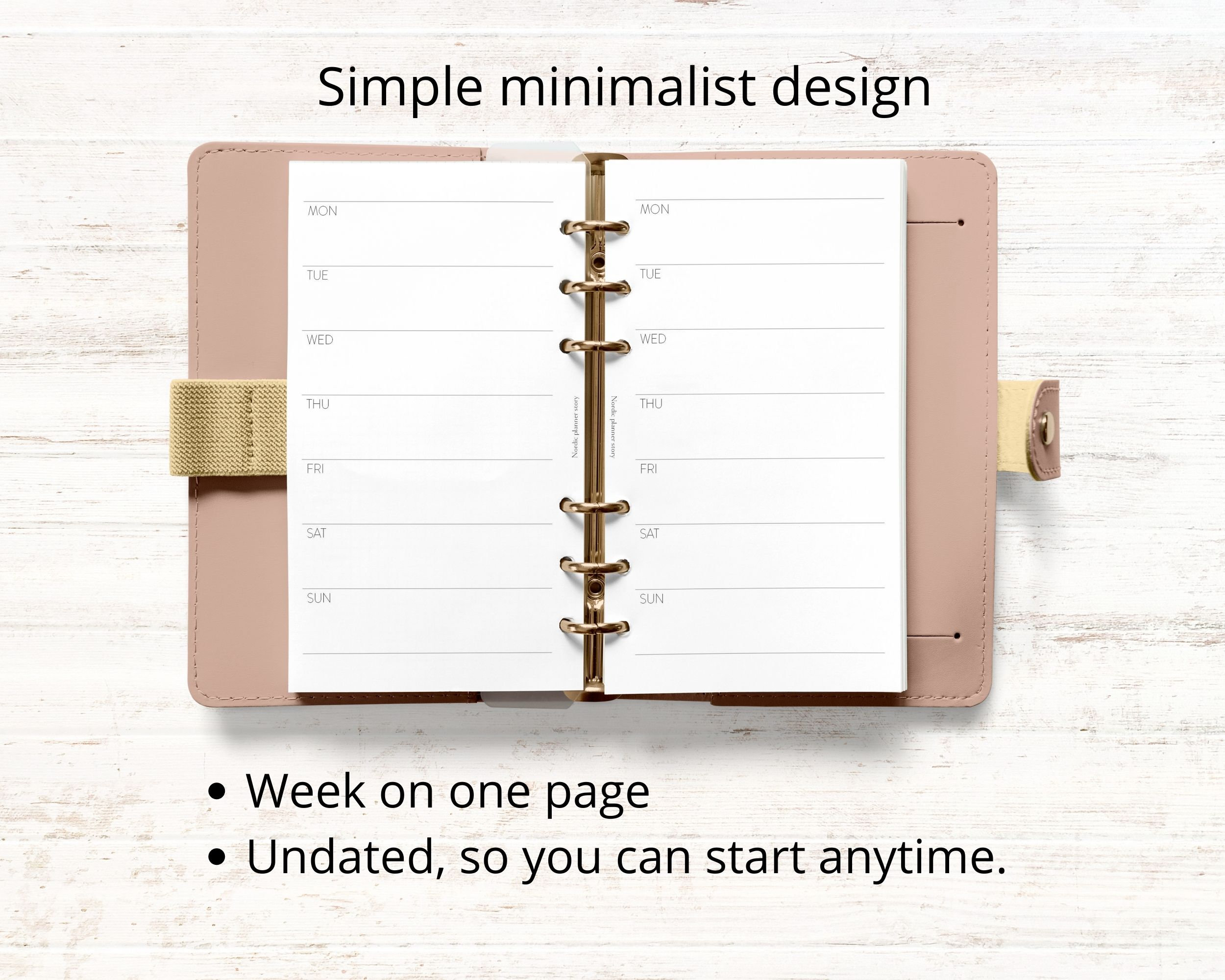 Personal Size Week on One Page Planner Printable - Minimalist and ...