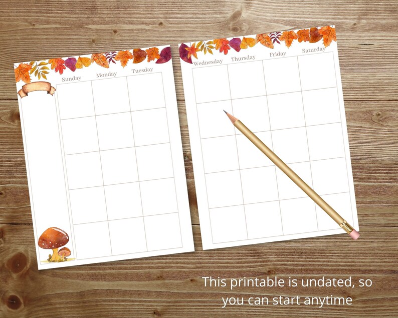 Happy Planner Monthly Insert - Printable Happy Planner Classic - Fall ...