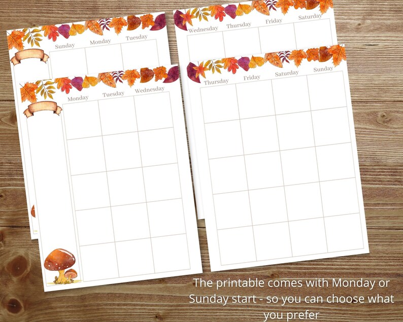 Happy Planner Monthly Insert - Printable Happy Planner Classic - Fall ...