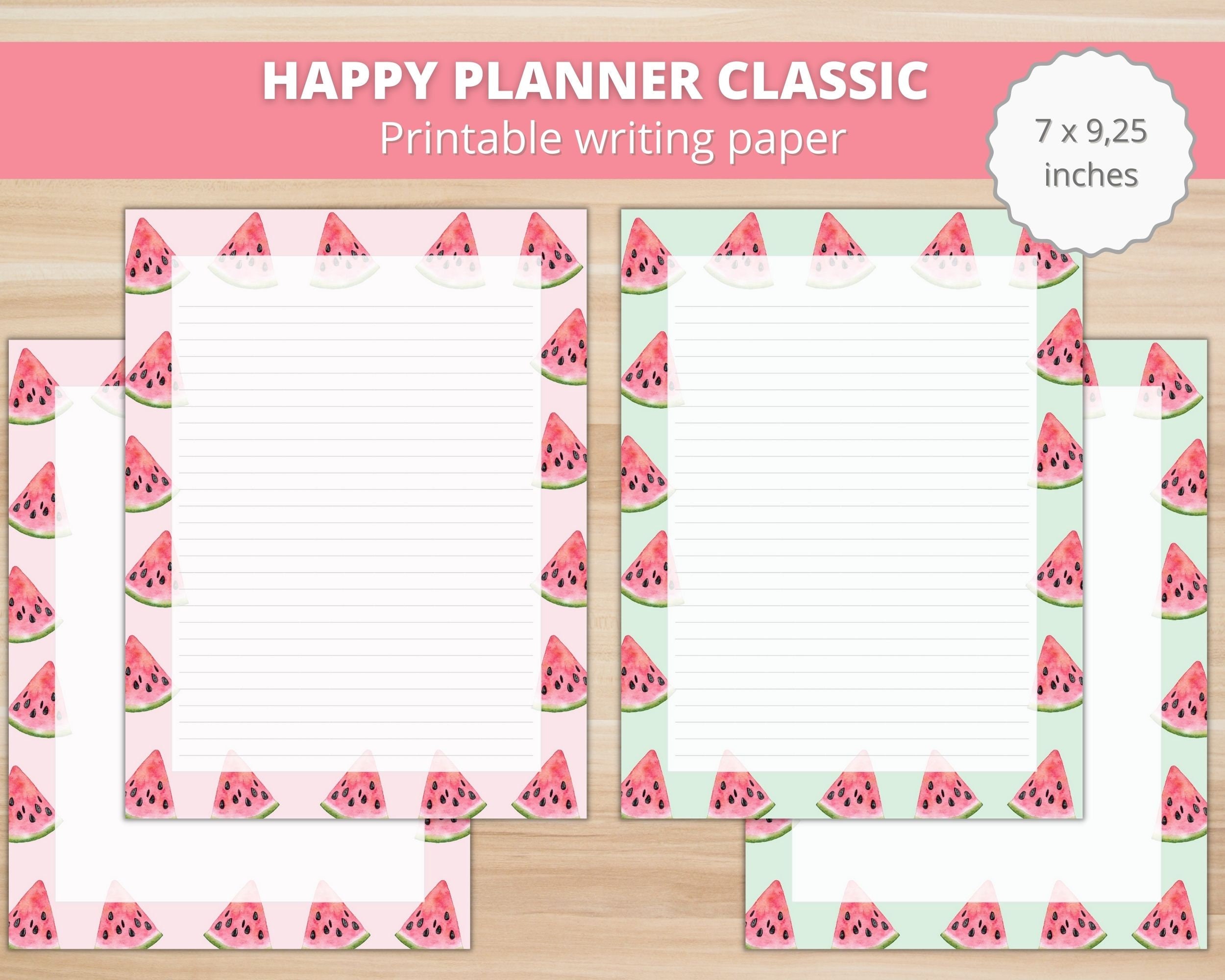 Planner Note Paper Pretty Pink Floral Happy Notes for Classic & Skinny ...