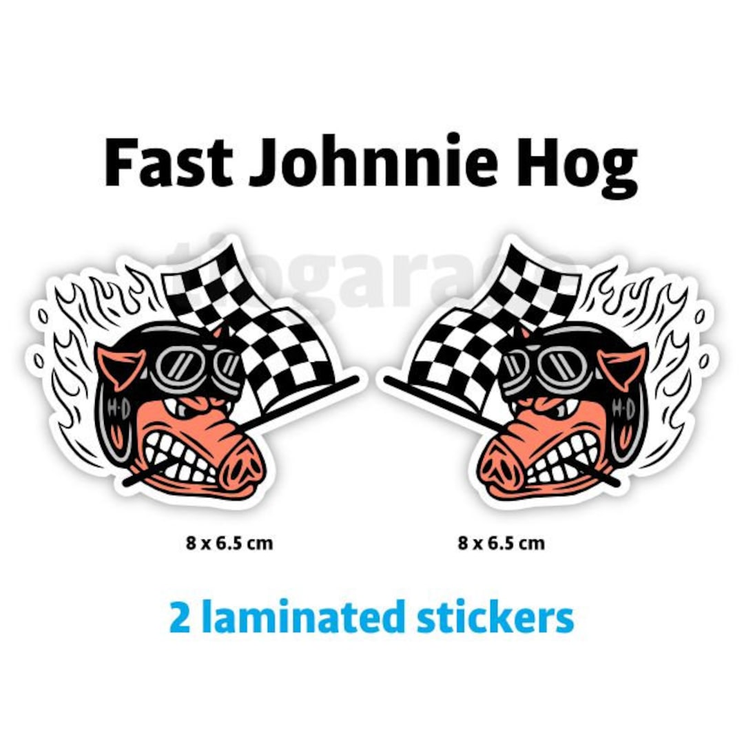 Pegatinas Fast Johnnie Hog Motorcycle Helmet Cafe Racer Stickers ...