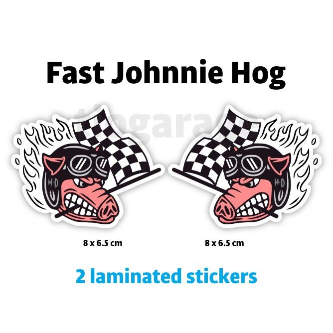 Pegatinas Fast Johnnie Hog Motorcycle Helmet Cafe Racer Stickers ...