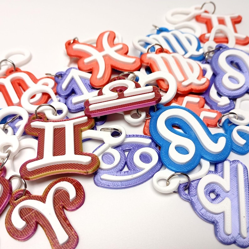Zodiac Keychain Stl Files Bundle | Astrology Gift | 12 Star Sign Charms ...