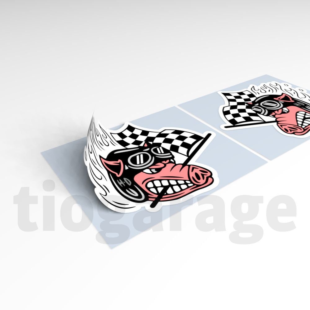 Pegatinas Fast Johnnie Hog Motorcycle Helmet Cafe Racer Stickers ...
