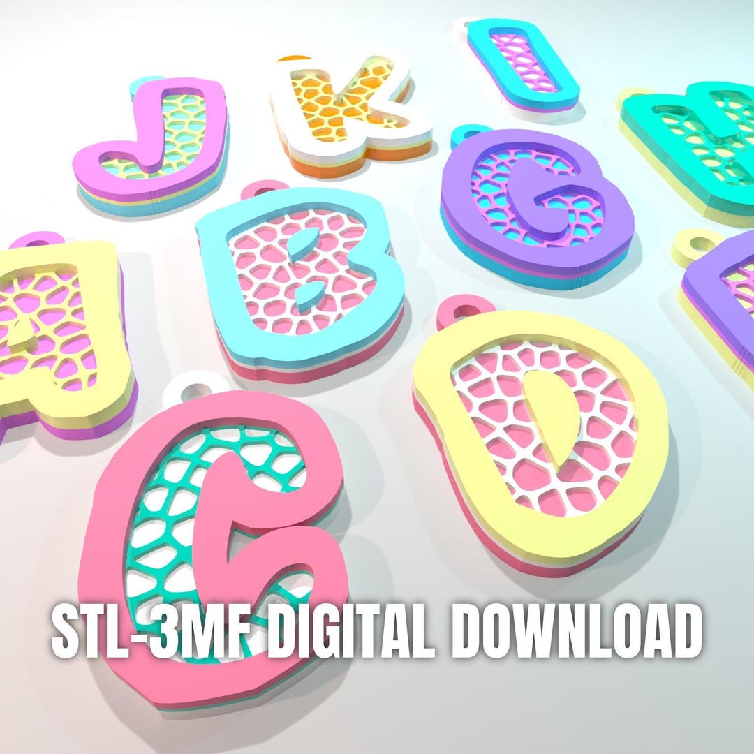 Voronoi Keychain Stl Files Letters 3d Printing Digital Download - Etsy ...