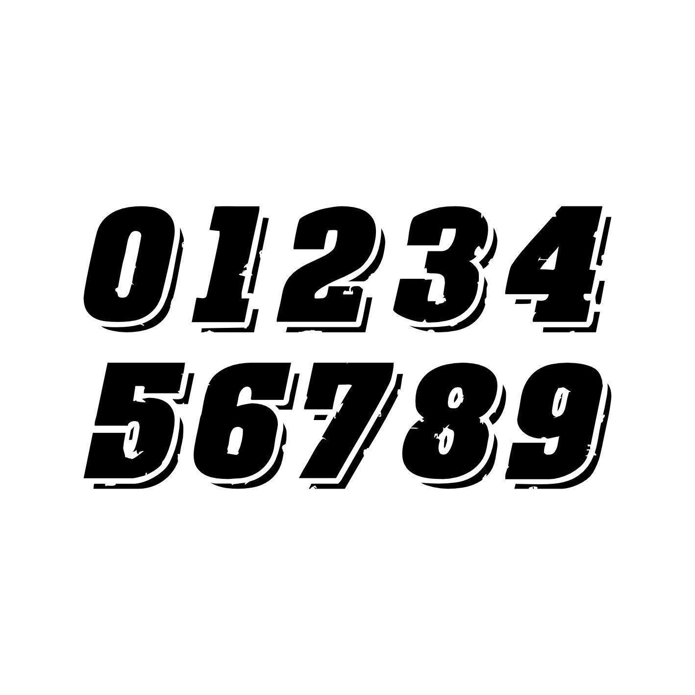 2 Race Numbers Numerous Stickers Bike Decals Set Vinyl Stickers for ...