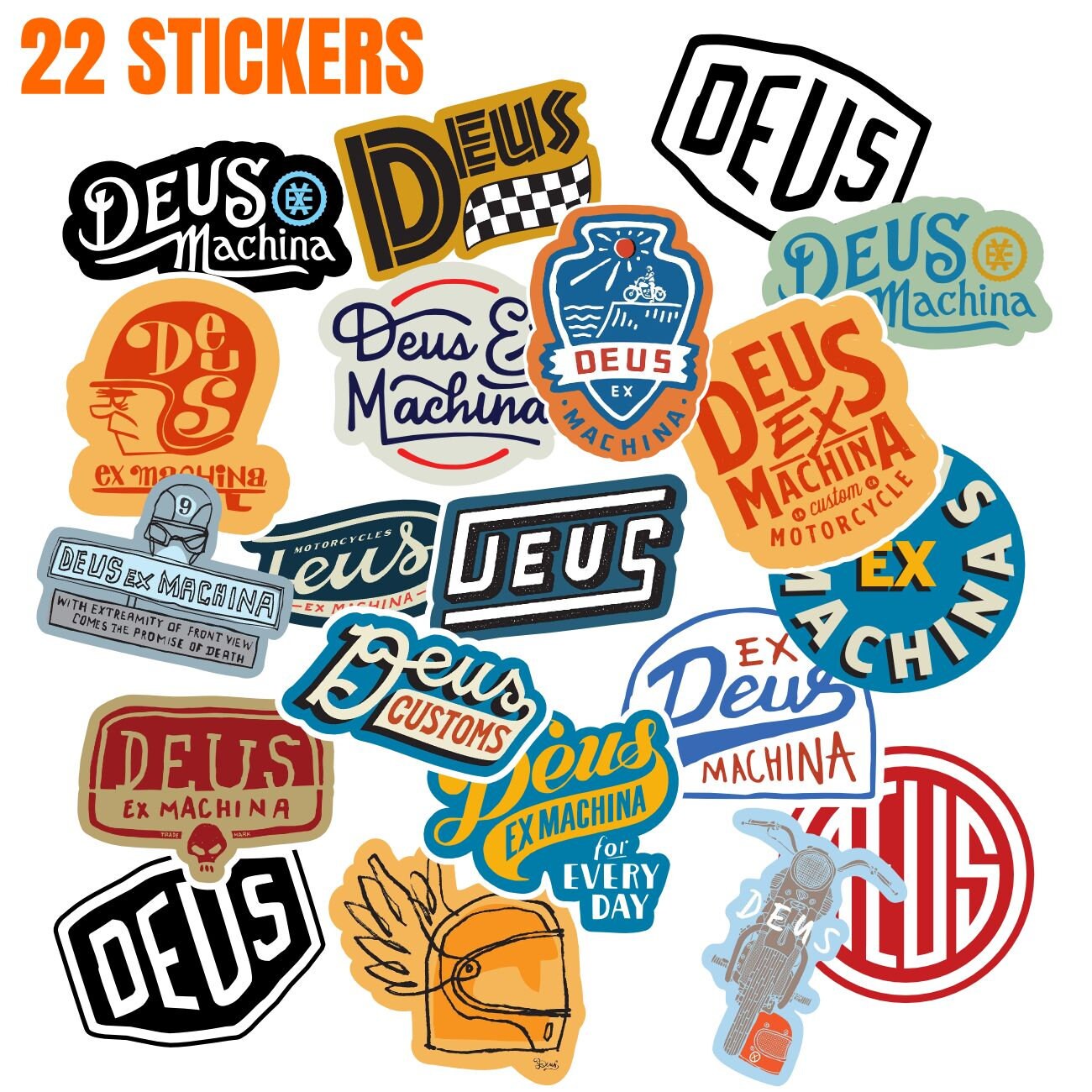 Deus Ex Machina Kit 22 Stickers Motorcycle Cafe Racer Scrambler ...