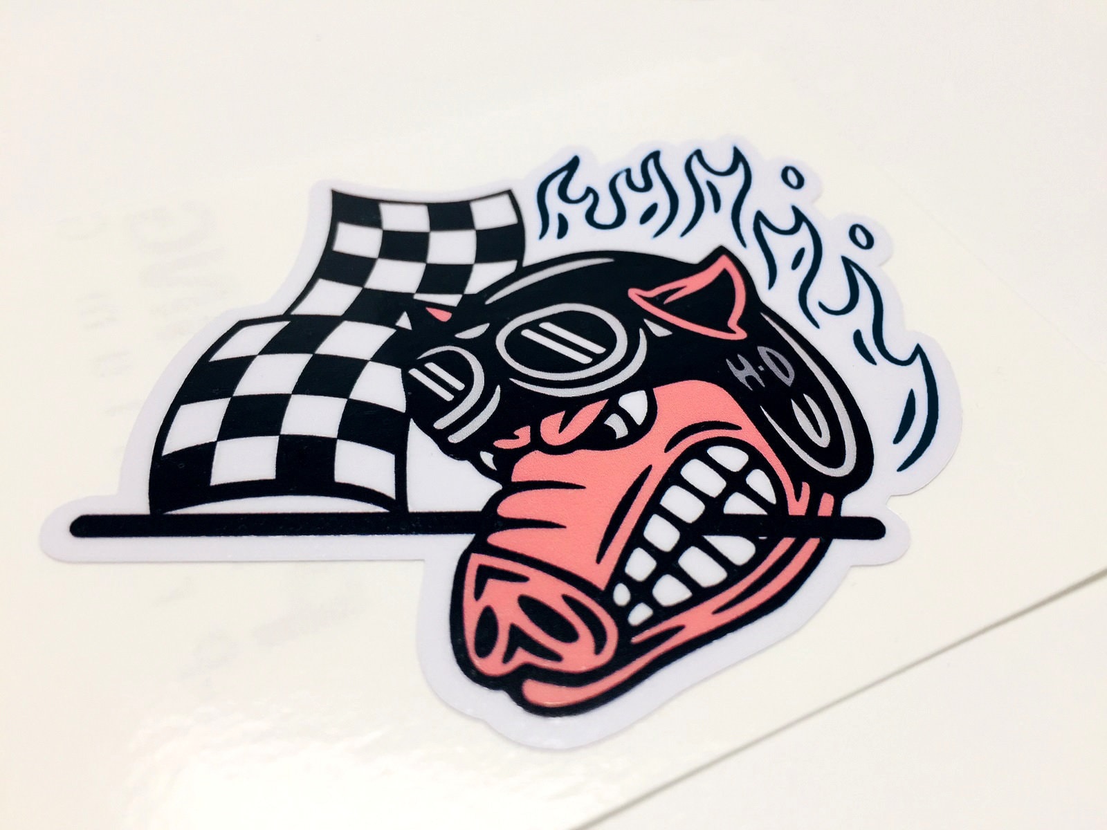 Pegatinas Fast Johnnie Hog Motorcycle Helmet Cafe Racer Stickers ...
