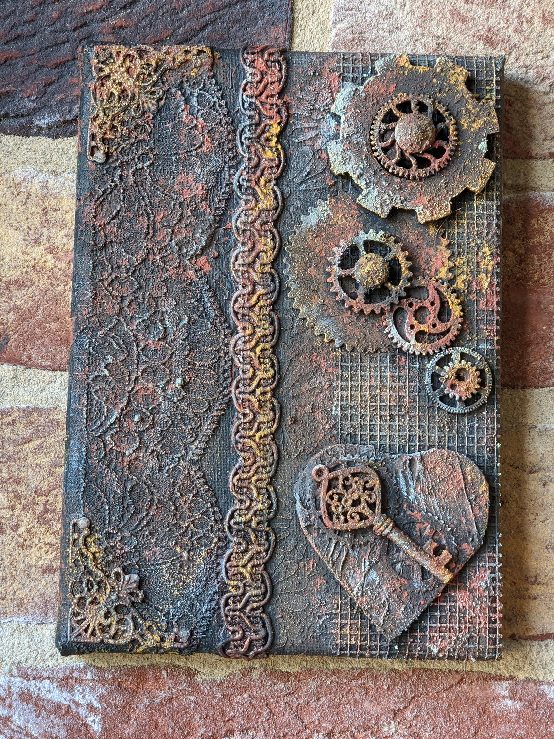 Steampunk Inspired Assemblage Canvas Steampunk Canvas Wall - Etsy