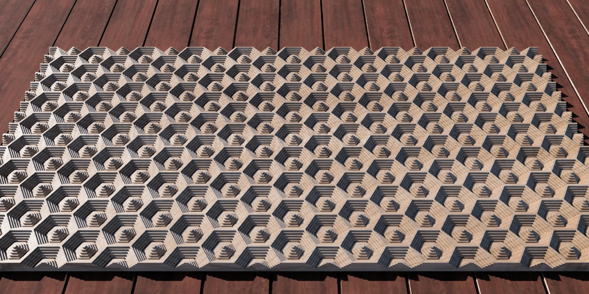 Tiling Wall Panel With Honeycomb Pattern. Premium STL File for CNC ...