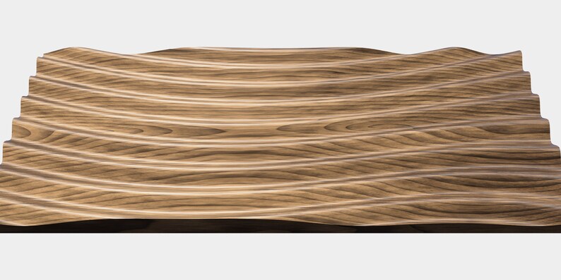 Modern Wavy Wall Panel CNC STL File Parametric Wood Art Relief 3D ...
