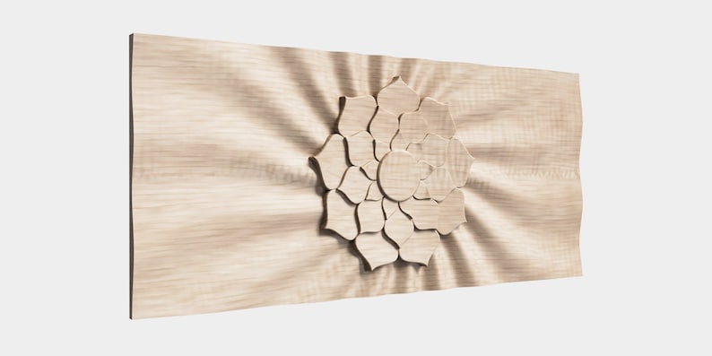 Radiant Lotus CNC STL File Parametric Wood Wall Art Relief 3D ...