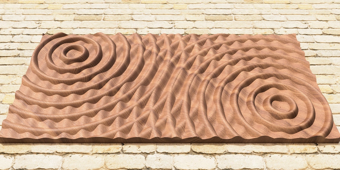 Water Ripples Wave Panel Art. Digital Download STL File for CNC Carving ...