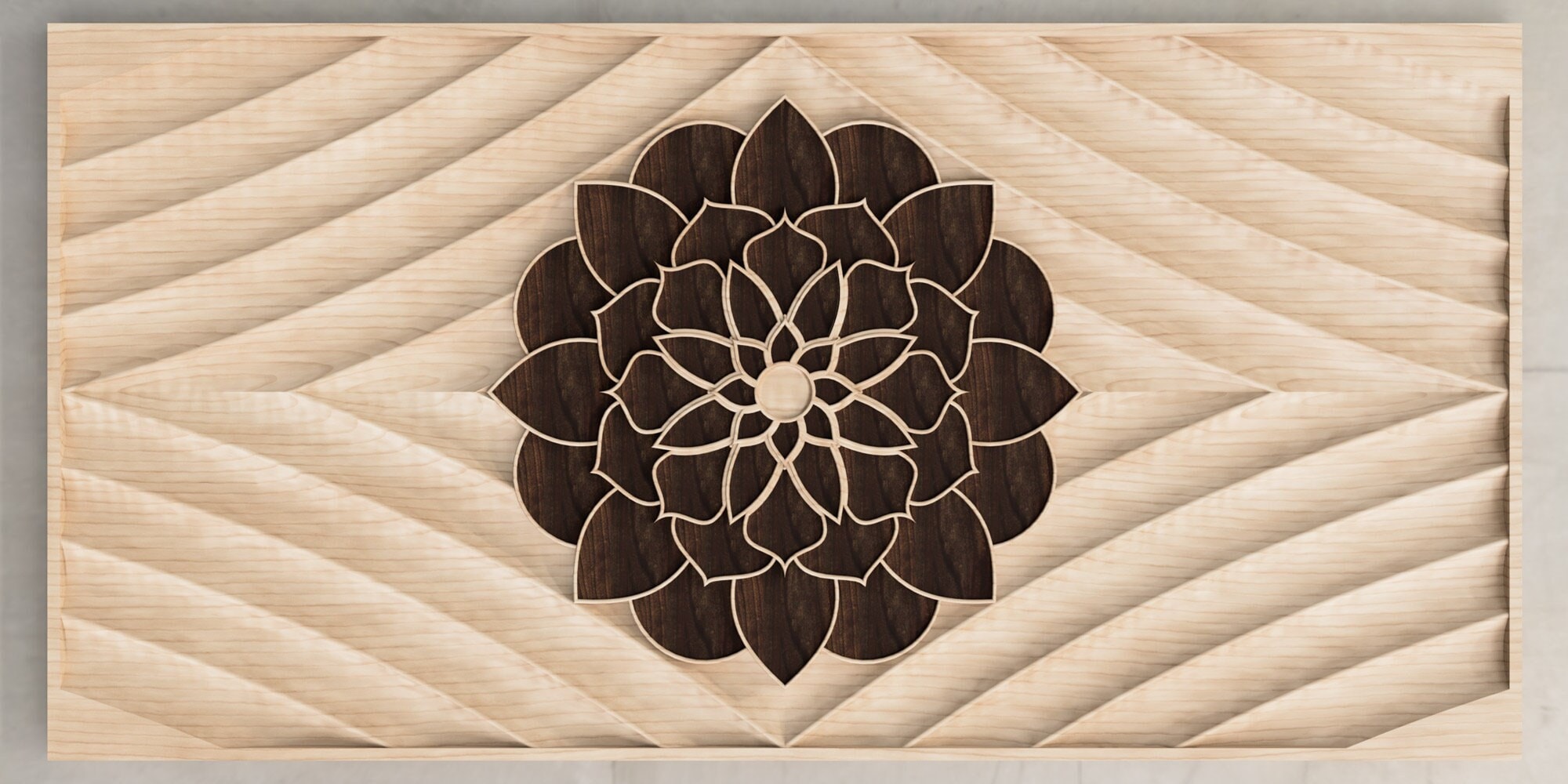 Exquisite Lotus Mandala CNC Wall Art: Premium STL File for Precision Machining - Etsy