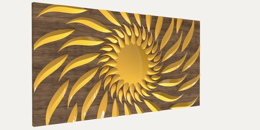 Fiery Sun Wall Art Panel. Downloadable STL File for CNC Machining. - Etsy