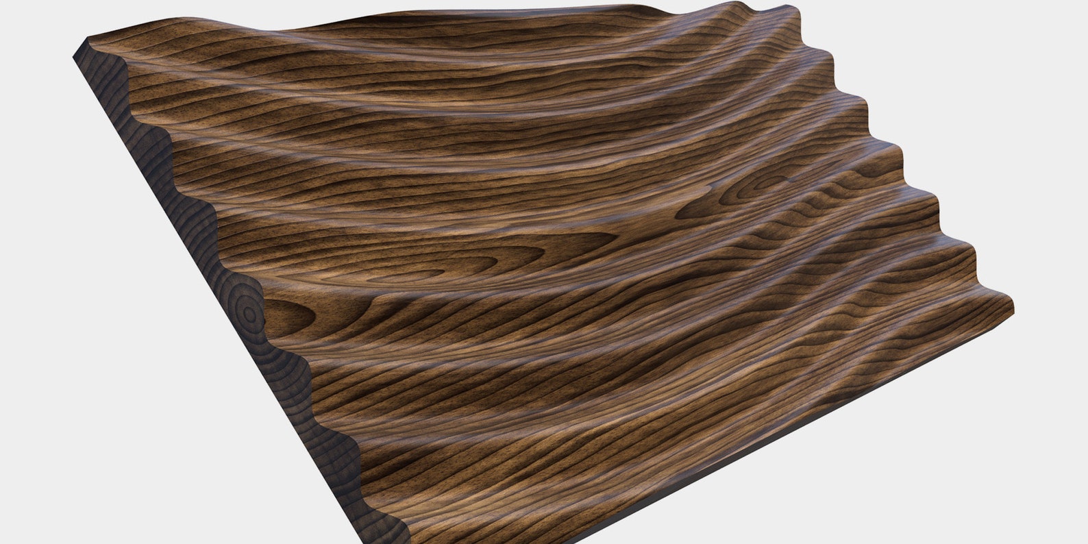 Modern Wavy Wall Panel CNC STL File Parametric Wood Art Relief 3D ...