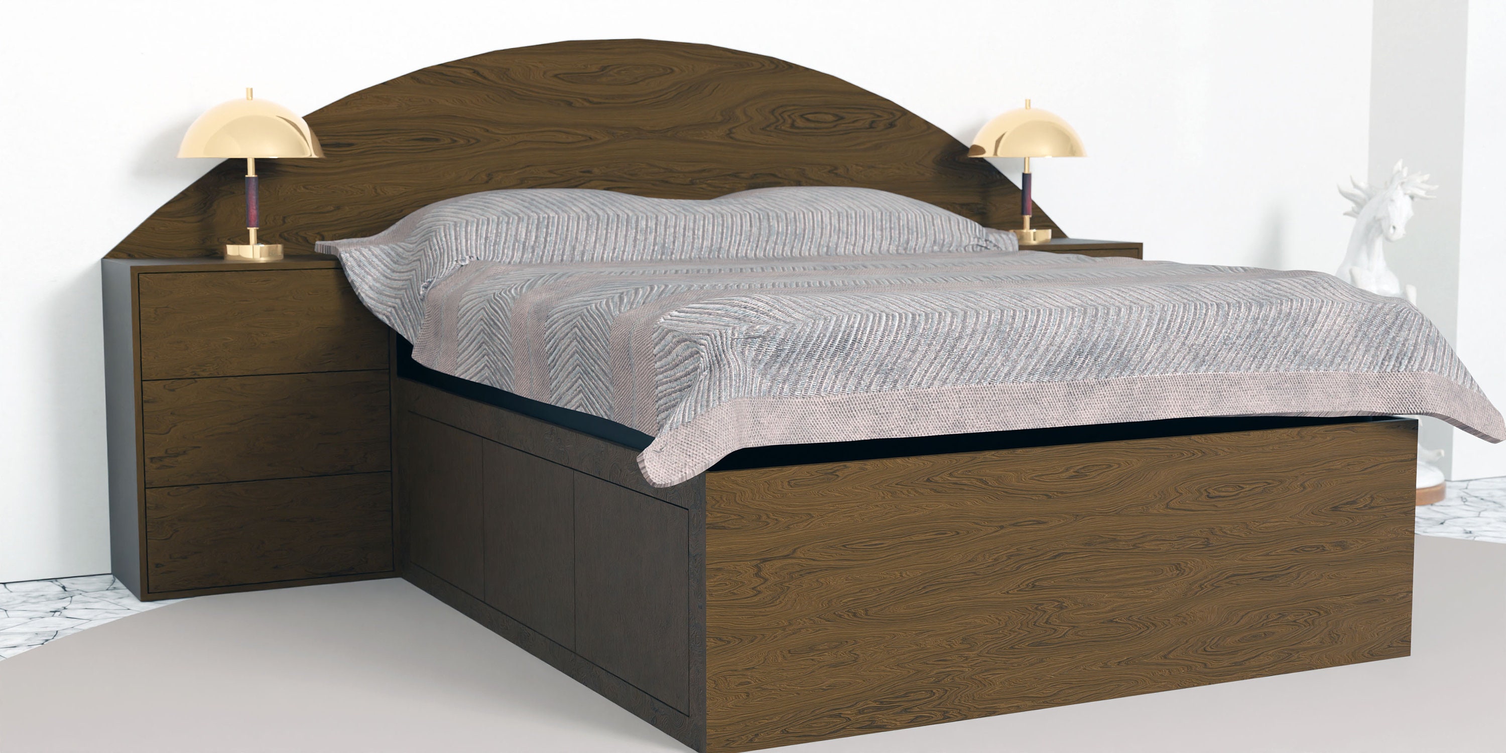 Plans for Queen-size Storage Bed With Integrated Nightstands in PDF ...