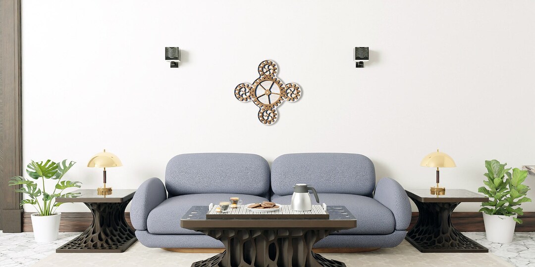 Customizable Kinetic Steampunk Gear Wall Art, CNC Machinable STL File ...