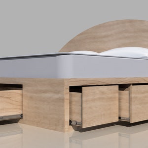 Plans for King-size Storage Bed With Integrated Nightstands in PDF Format - Etsy
