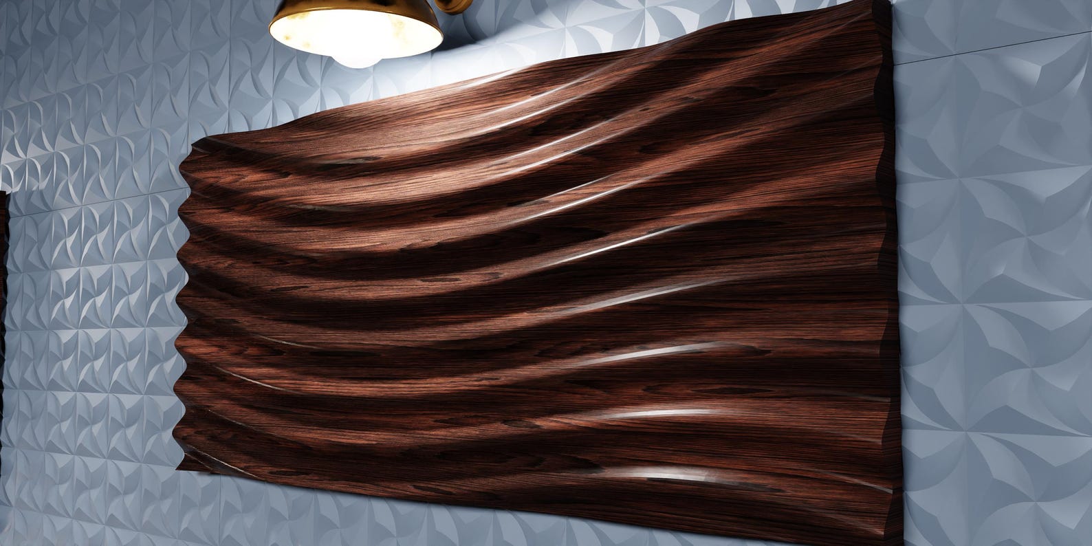 Modern Wavy Wall Panel CNC STL File Parametric Wood Art Relief 3D ...