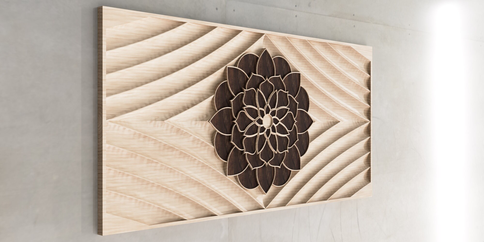 Exquisite Lotus Mandala CNC Wall Art: Premium STL File for Precision ...