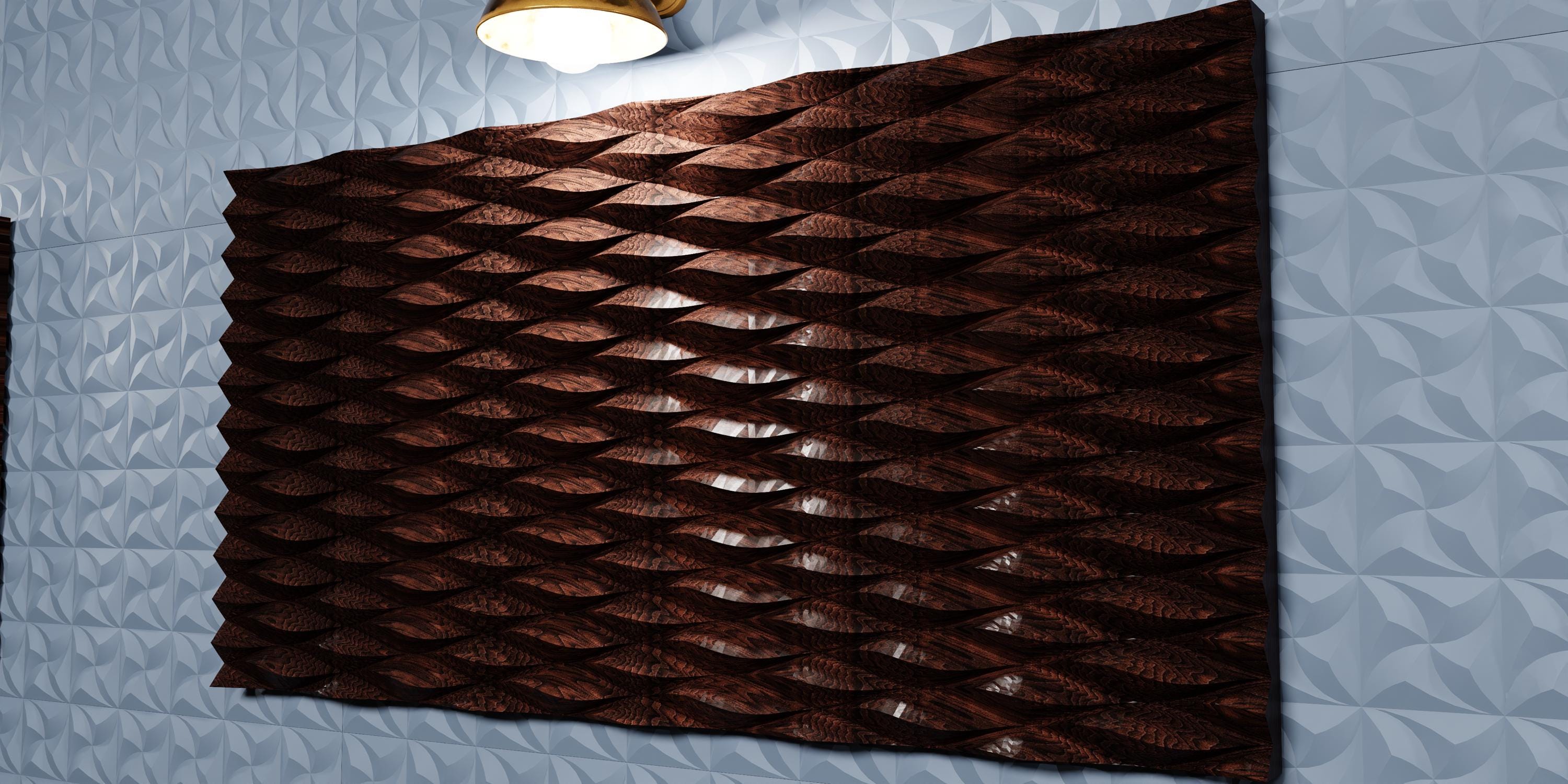 Tessellated Geometric Wall Panel CNC STL File 3D Relief Acoustic Tile ...