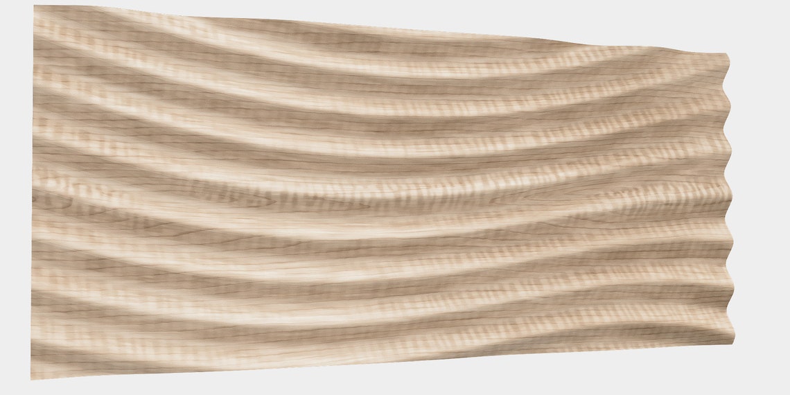 Modern Wavy Wall Panel CNC STL File Parametric Wood Art Relief 3D ...