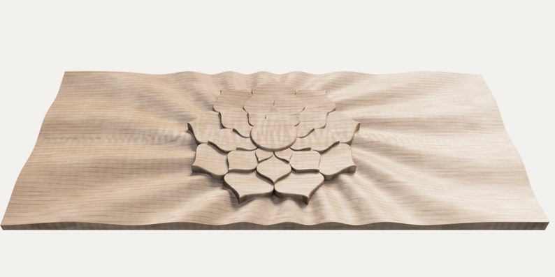 Lotus Flower Wave CNC Panel Art. High Quality STL File for CNC ...