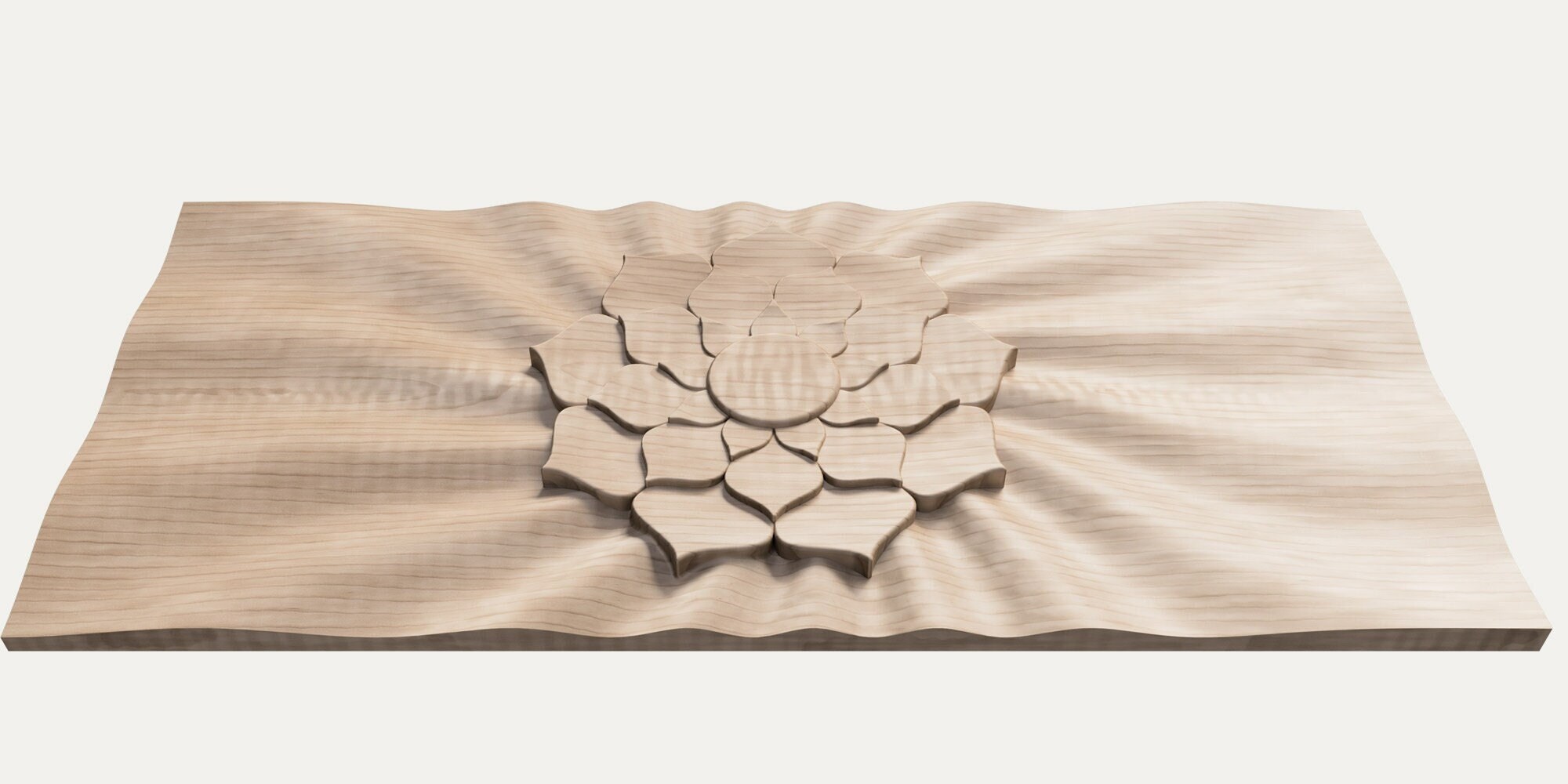 Lotus Flower Wave CNC Panel Art. High Quality STL File for CNC ...