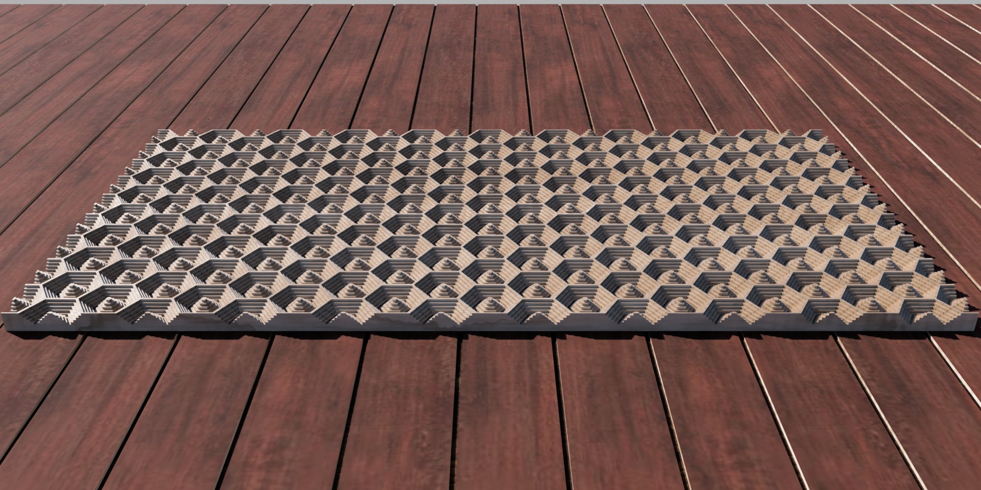 Tiling Wall Panel With Honeycomb Pattern. Premium STL File for CNC ...