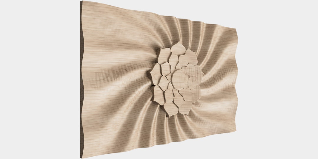 Lotus Flower Wave CNC Panel Art. High Quality STL File for CNC - Etsy