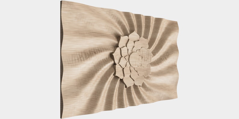 Lotus Flower Wave CNC Panel Art. High Quality STL File for CNC - Etsy
