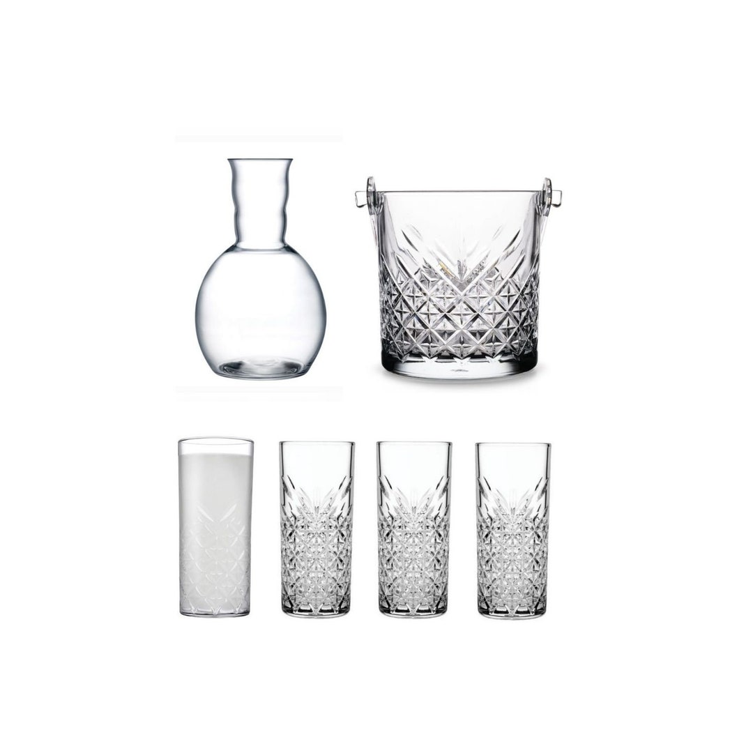 Handmade Pasabahce Crystal Raki Glass - Raki Decanter Carafe - Ice ...