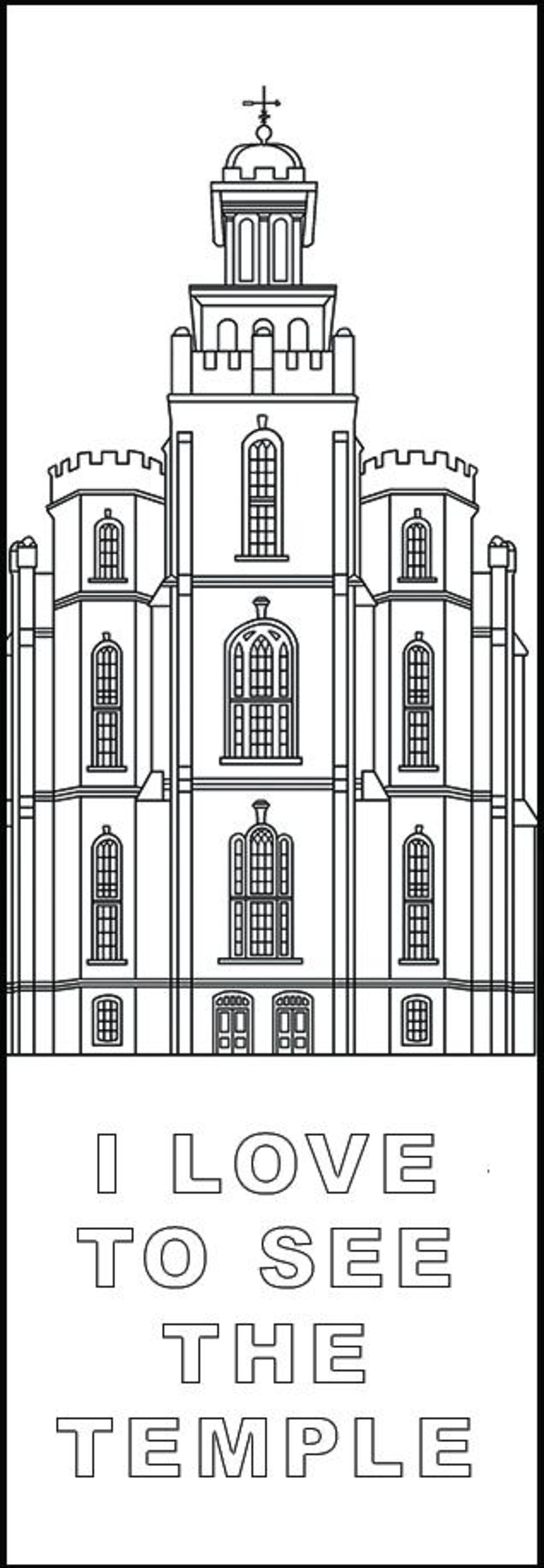 Digital Download Bookmarks for Coloring of LDS Temple. St. George ...