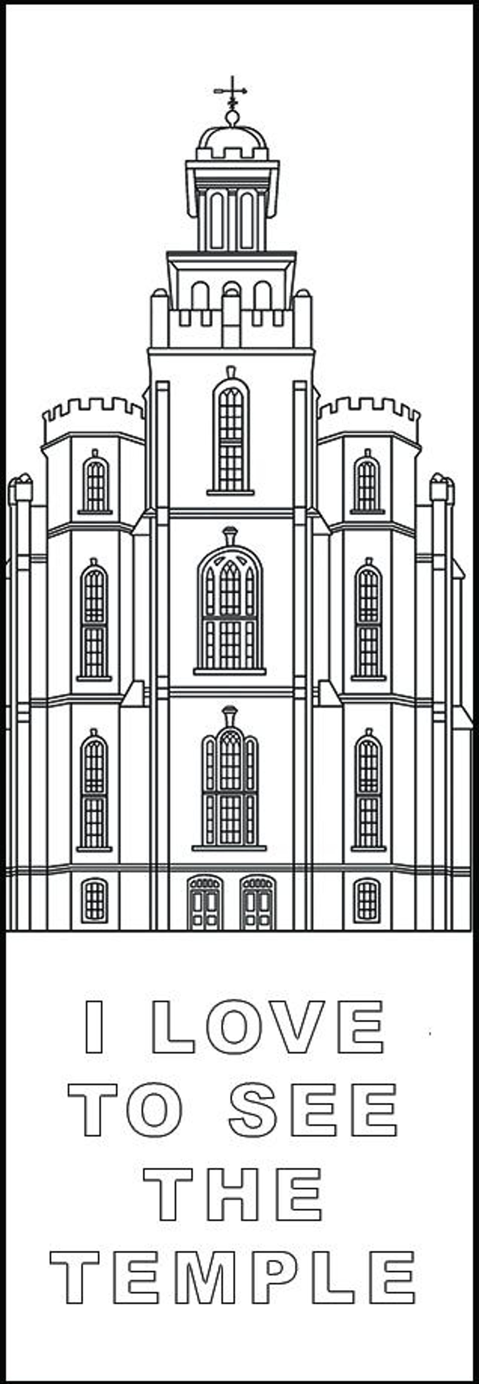 Digital Download Bookmarks for Coloring of LDS Temple. St. George ...