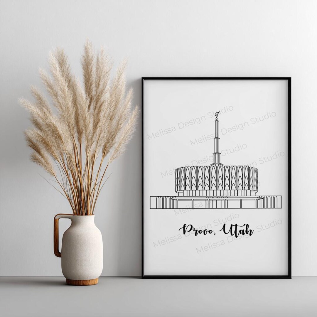 Provo, Utah LDS Temple - 8x10 Digital Download of Drawing- Wall Art - Etsy